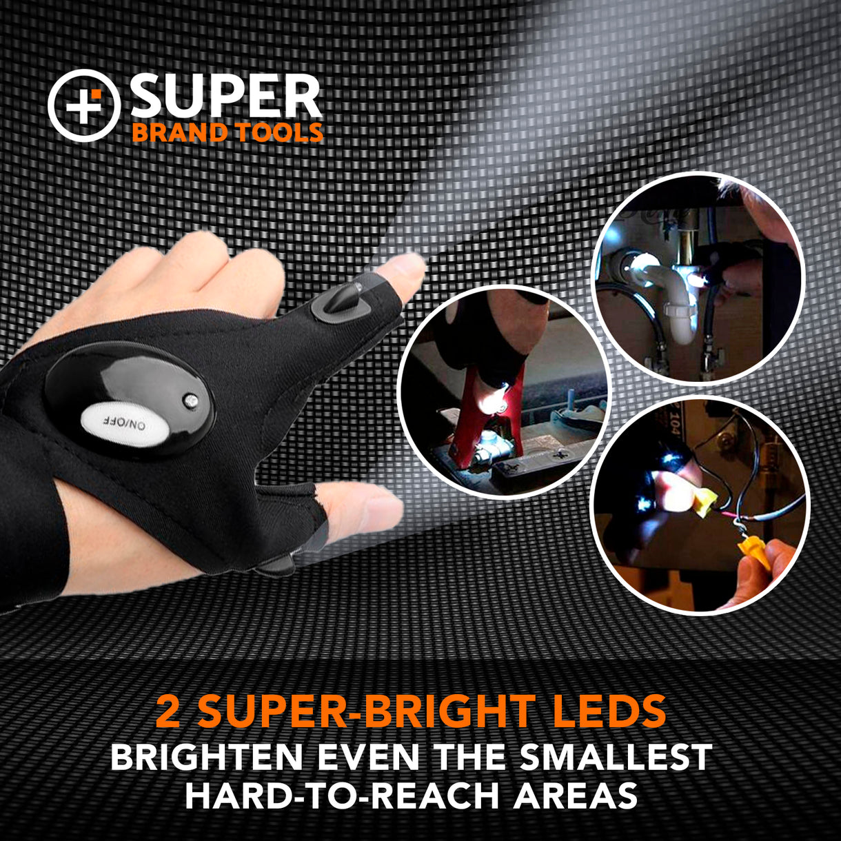 SuperGloves™ LED Flashlight Gloves - A Light Exactly Where You Need it ...
